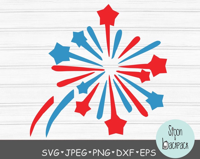 Digital 4th of July Firework Explosion Cut File, Svg-eps-png-jpeg-dxf ...