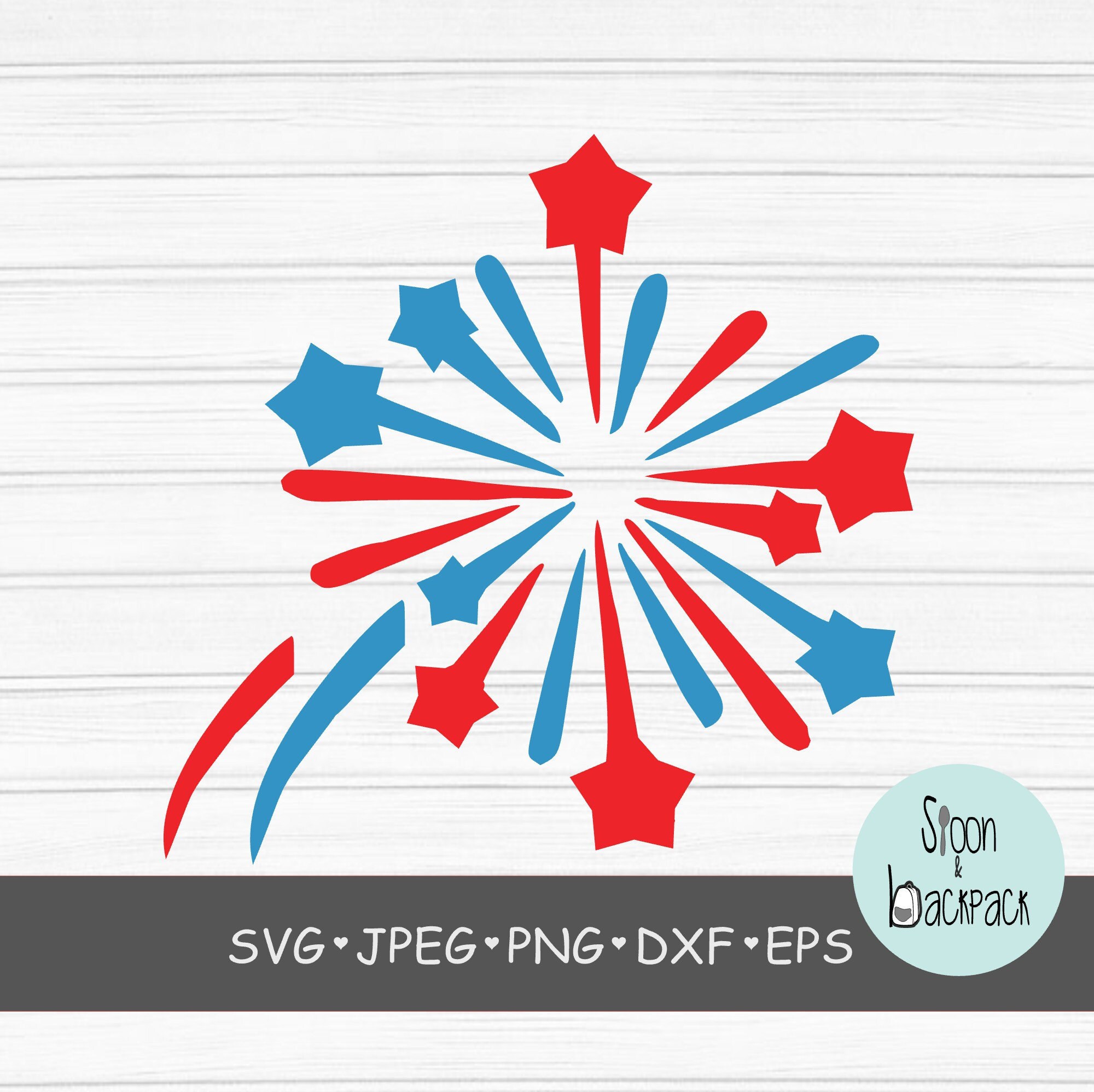 Digital 4th of july firework explosion cut file | Etsy