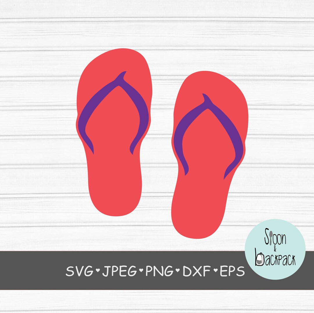 Digital Flip Flop Cut File Svg-eps-jpeg-dxf Cut File Summer - Etsy