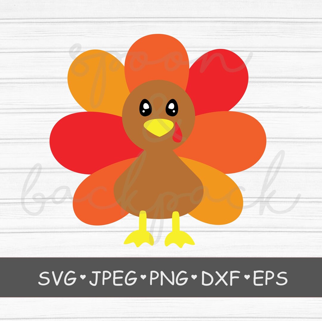 Digital Layered Turkey Svg, Thanksgiving Svg, DXF, Fall Cut Files Cute ...
