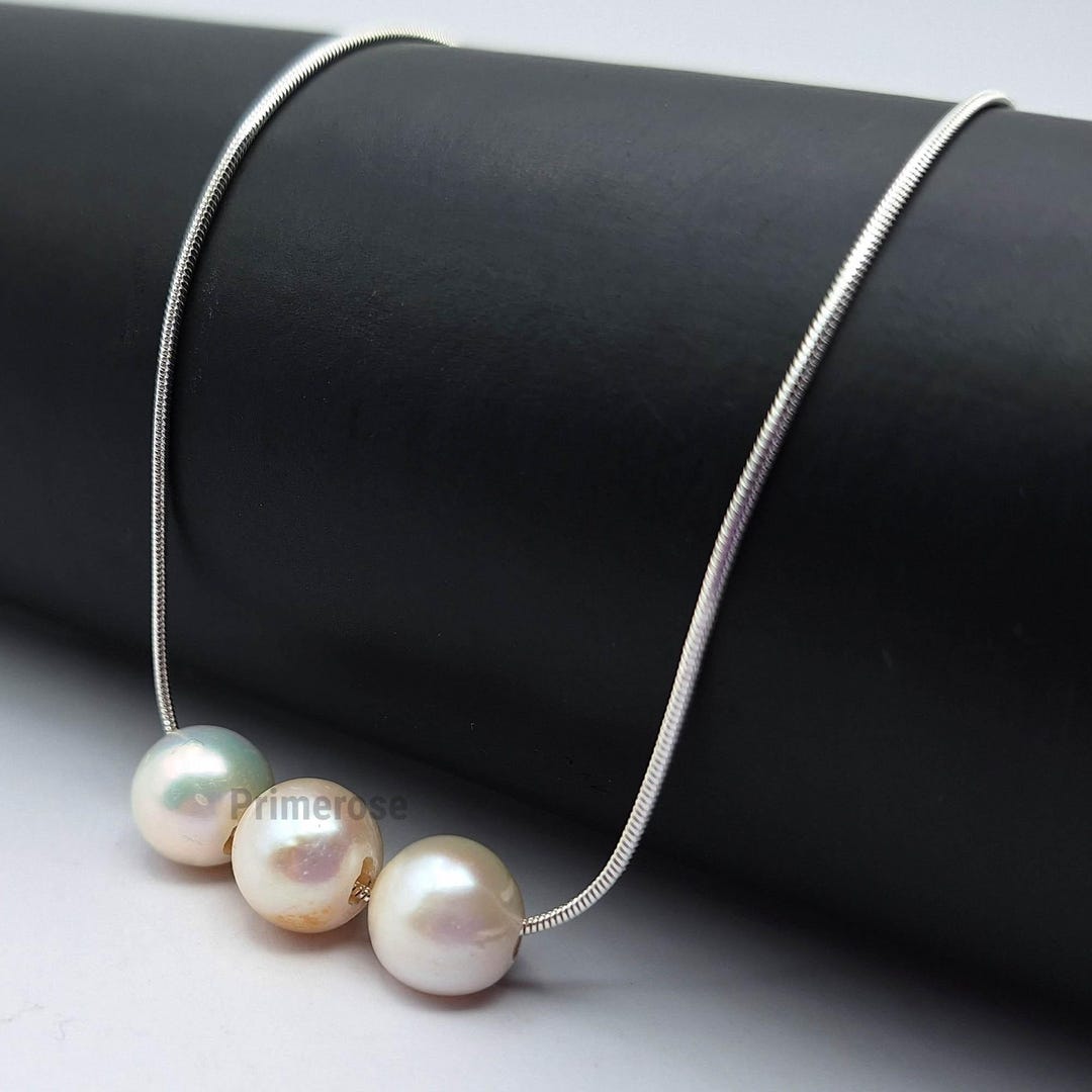 3 White Pearl Sterling Silver Necklace – Sterling Silver – June ...