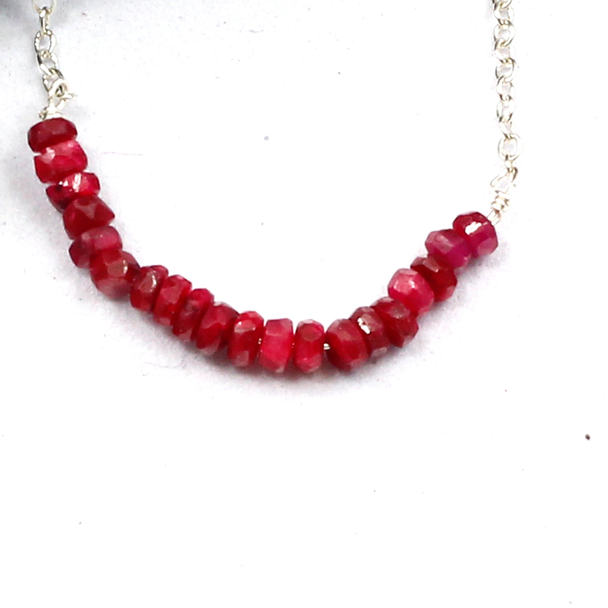 Ruby Choker Necklace Sterling Silver Necklace Faceted | Etsy