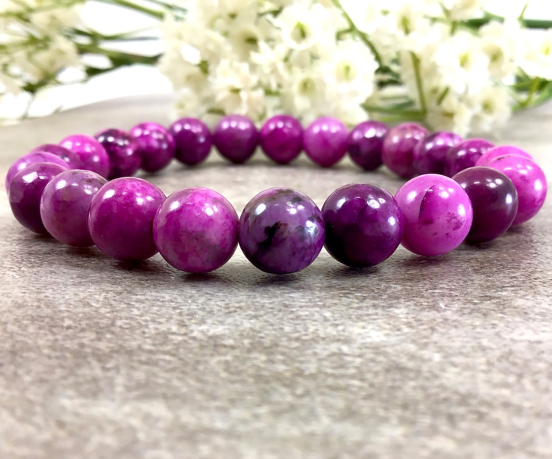 Purple Sugilite Bracelet 8mm Stretchy String Bracelet Healing Anxiety Relief Spiritual Balancing ...