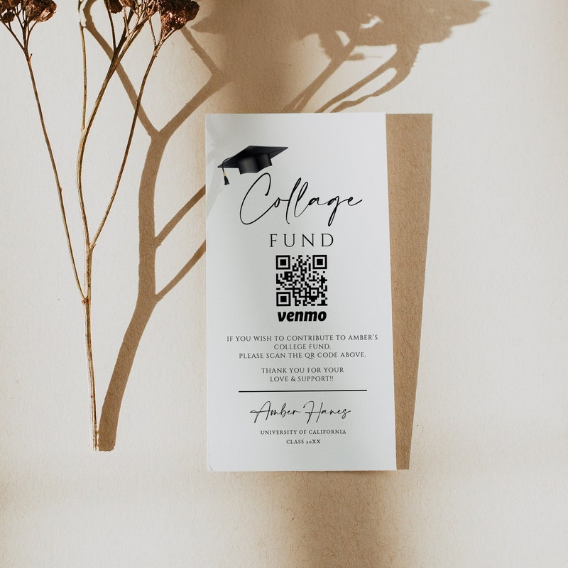 Graduation Venmo Insert - Etsy
