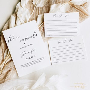 Modern Minimalist Time Capsule Template, Time Capsule First Birthday ...