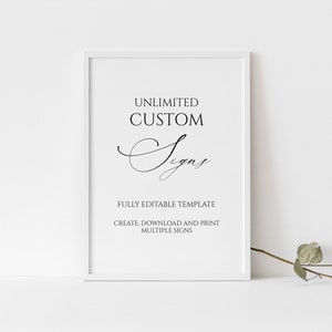 Custom Wedding Sign Template, Unlimited Printable Wedding Sign Editable ...