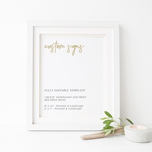 Custom Wedding Sign Template, Unlimited Printable Wedding Sign Editable ...