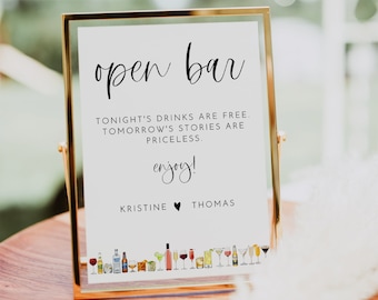 Open Bar Printable - Etsy