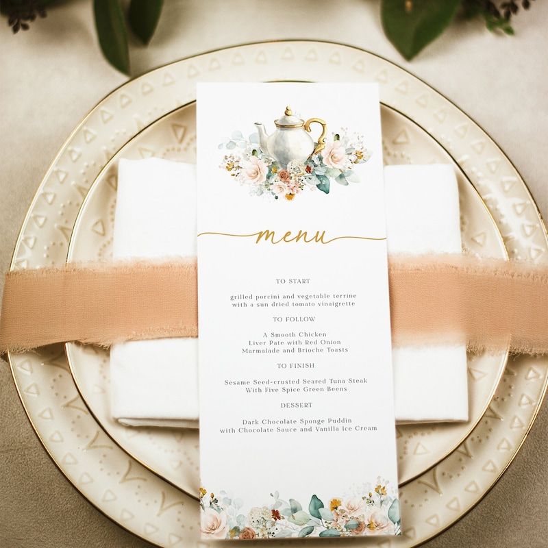 Tea Party Program Template - Etsy