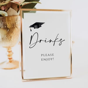 College Graduation Drink Sign, Simple College Graduation Sign ...