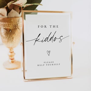 For the Kiddos Sign Template, Kids Wedding Activities Table Sign, for ...