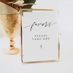 Minimalist Wedding Favor Sign Template, Modern Wedding Favor Sign ...
