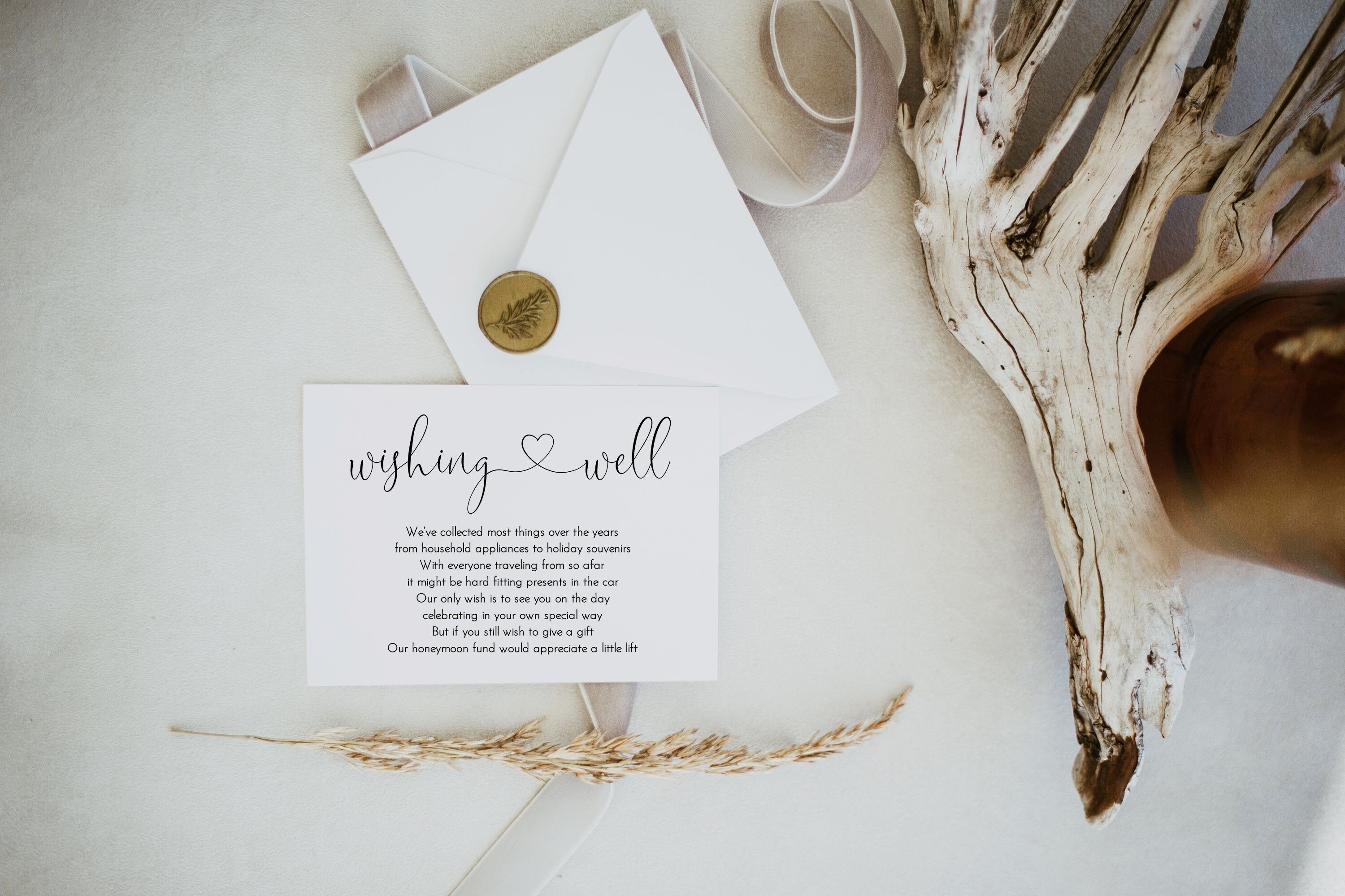 Minimalistic Wishing Well Card Template Wishing Well Bridal - Etsy