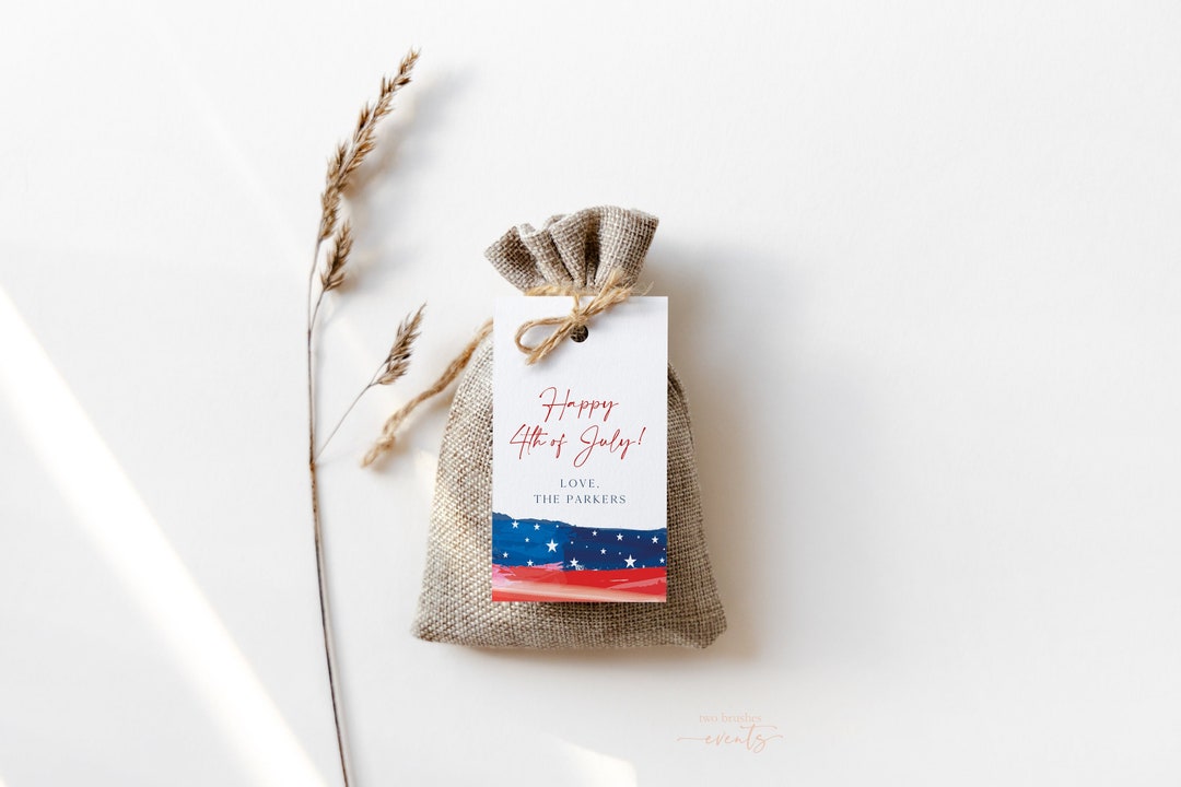 4th of July Favor Tags Printable, Personalized Fourth of July Template ...