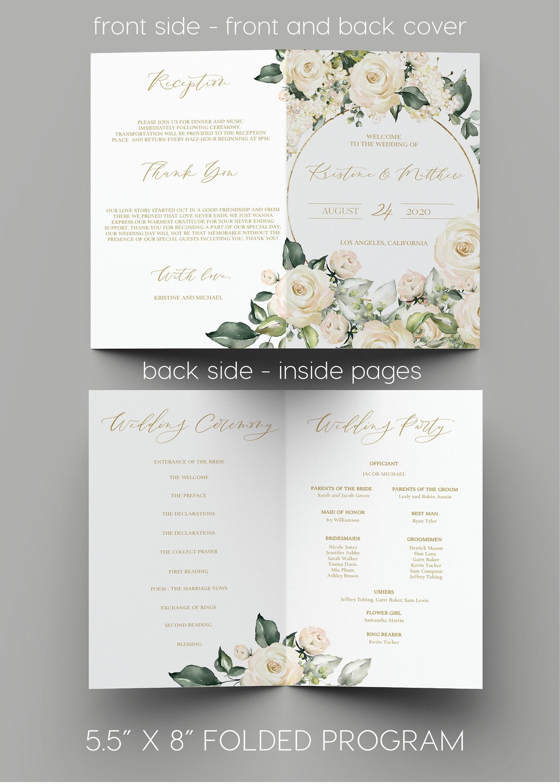 Catholic Wedding Program Template Catholic Program Ceremony | Etsy