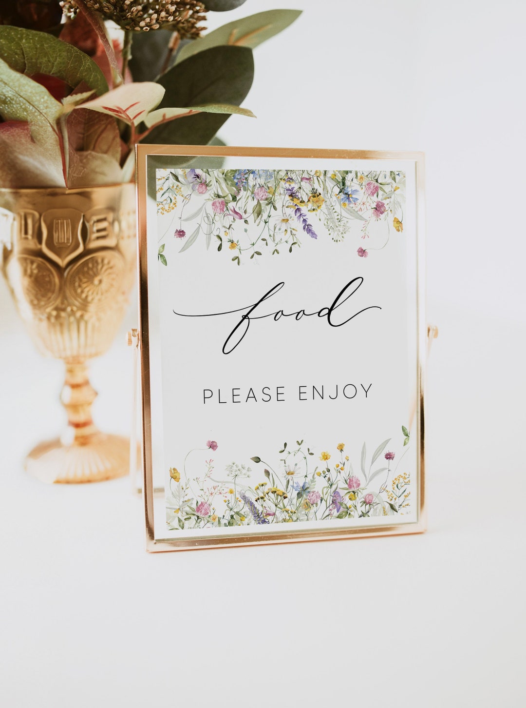 Wildflower Food Sign Template, Baby Shower Food Sign, Printable Baby ...