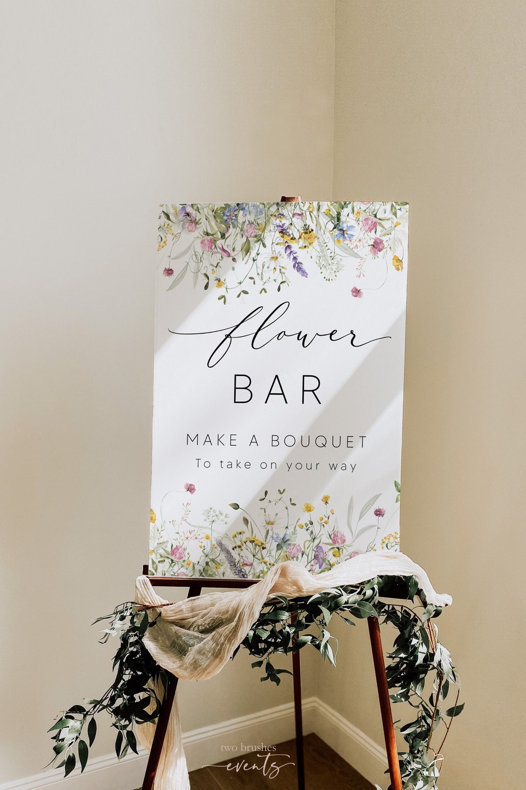 Flower Bar Sign Template, Floral Wedding Signs, Make a Bouquet Sign ...