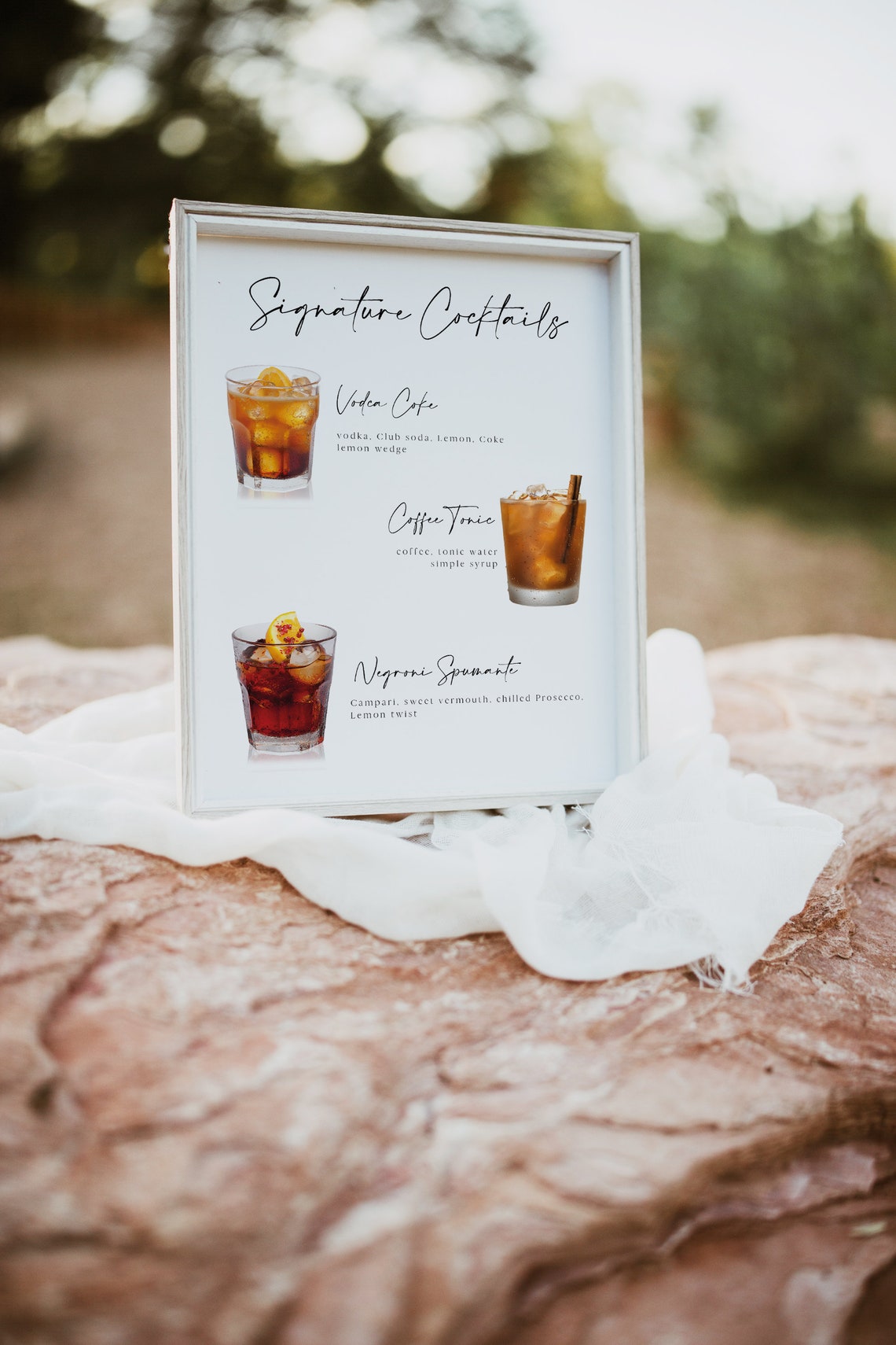 Printable Drink Sign Wedding Signature Drink Cocktails Sign | Etsy