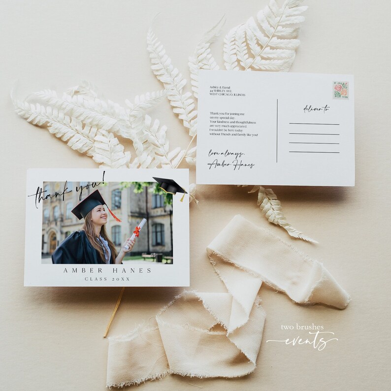 Graduation Thank You, Grad Thank You Card With Photo, Printable ...
