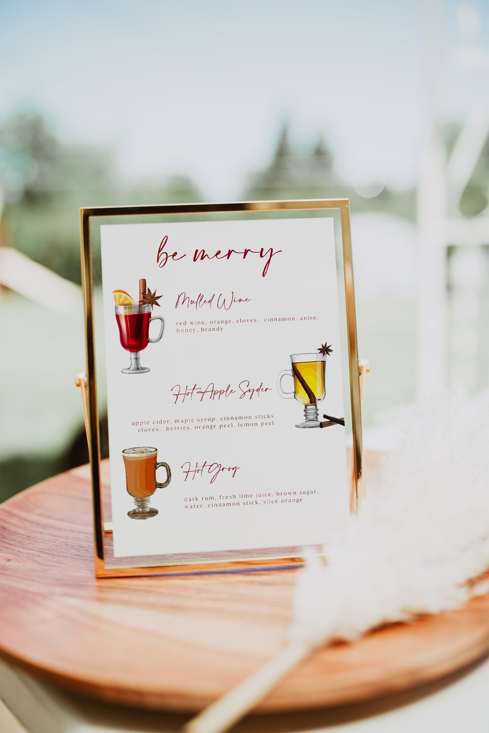 Christmas Bar Menu Christmas Cocktail Menu Christmas - Etsy