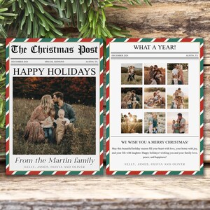 Newspaper Christmas Card Template, Christmas Card Newspaper, Year in ...