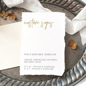 Custom Wedding Sign Template, Unlimited Printable Wedding Sign Editable ...