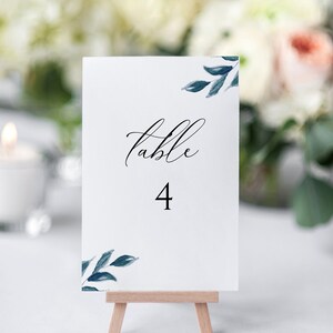 Dusty Blue Table Number Template, Printable Table Number, Wedding Table ...