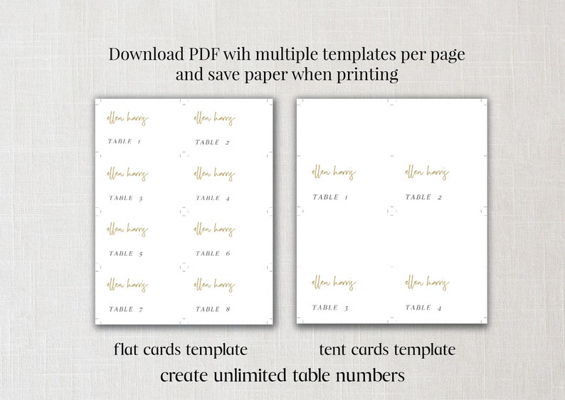 Modern Place Card Template With Meal Choice Place Card | Etsy