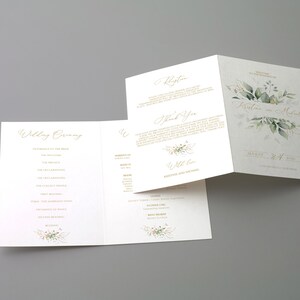 Wedding Program Booklet Template, Folded Order of Service Program ...