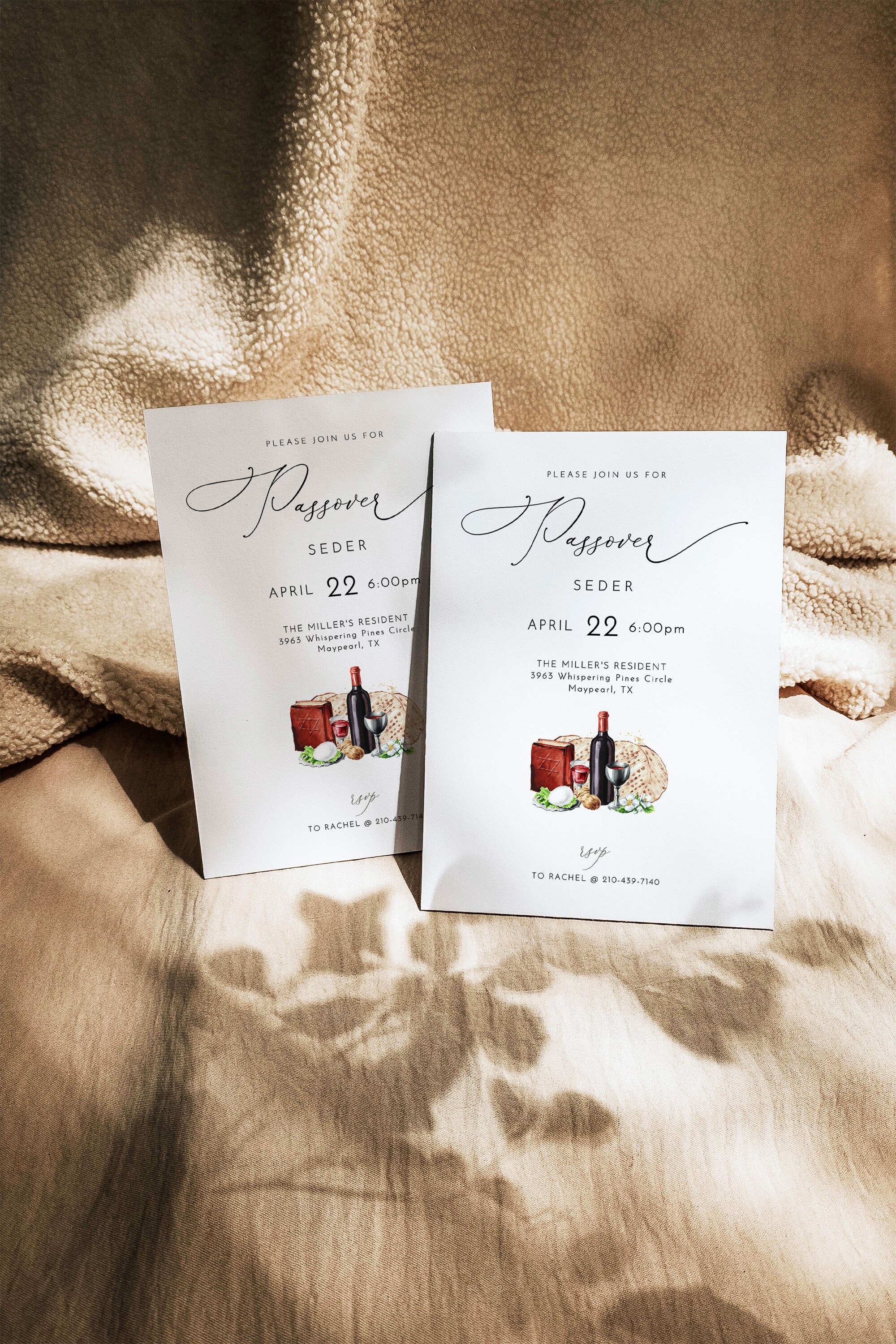 Editable Passover Invitation Template, Passover Dinner Invitation DIY ...
