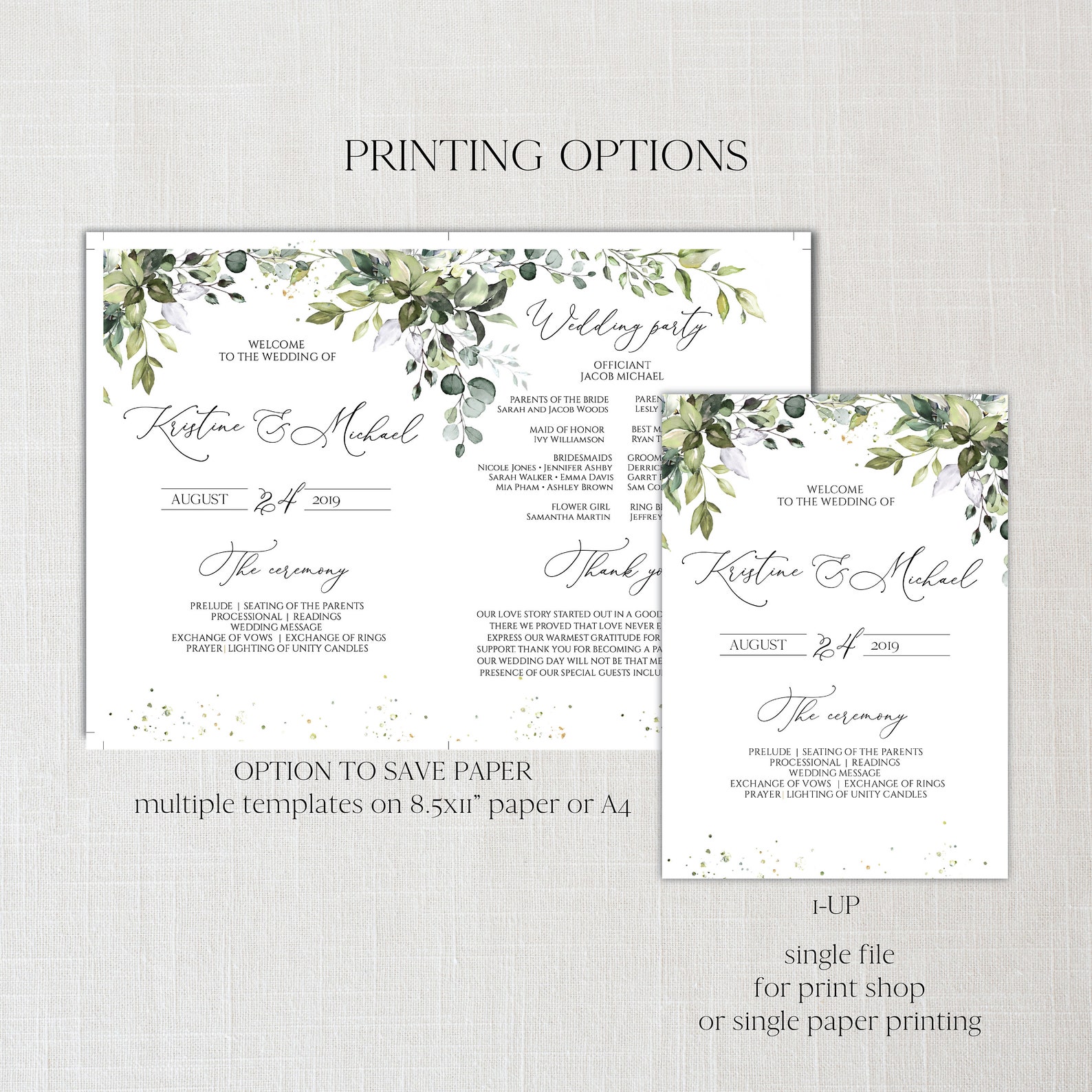 Bohemian Wedding Program Wedding Program Template Printable - Etsy