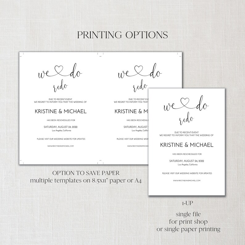 Change of Plans Invitation Template We Do Redo Postponed | Etsy