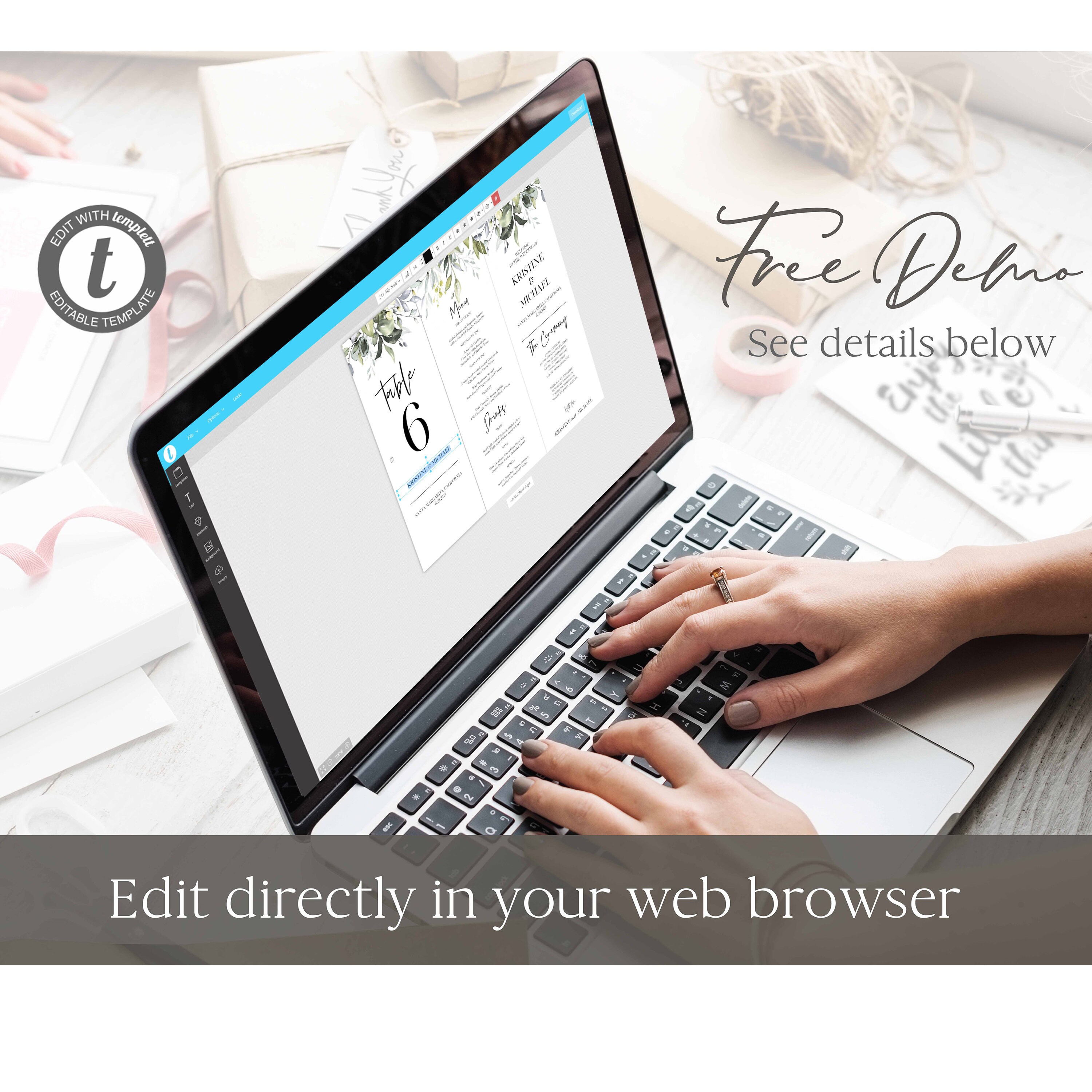 Tri-fold Number Template, Greenery Triangle Table Number Template ...