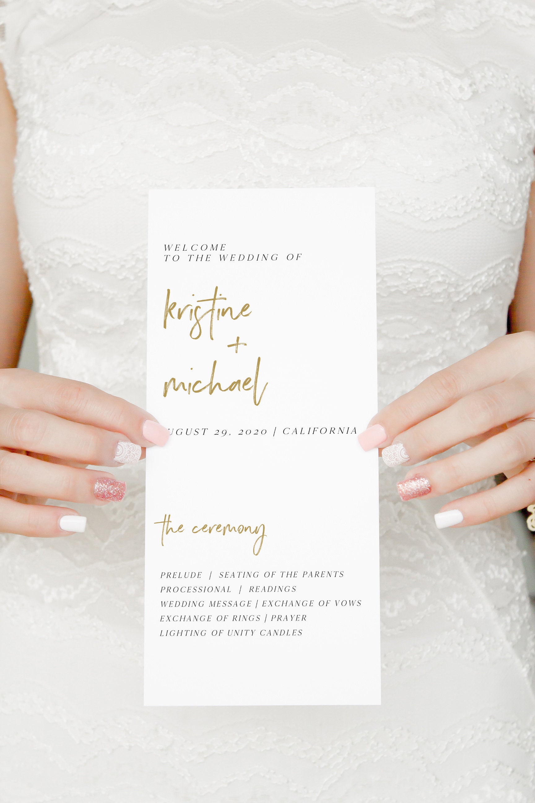 Modern Wedding Program Template, Minimalist Wedding Program, Printable ...