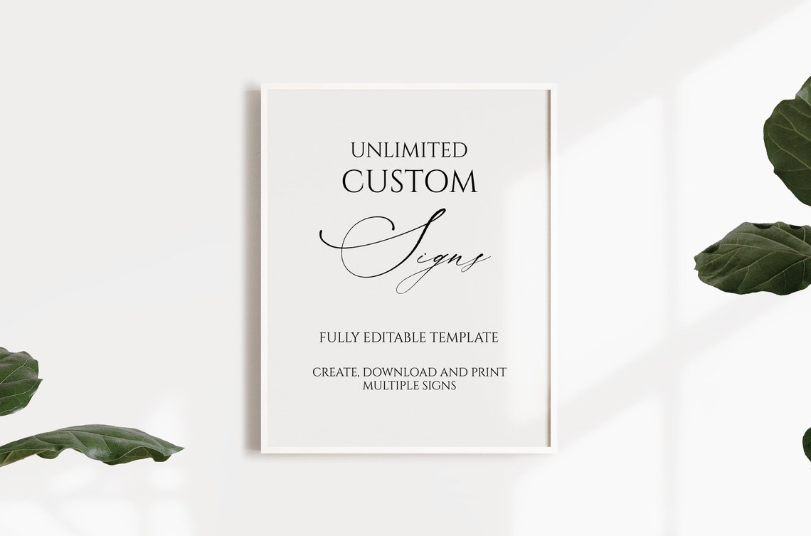Custom Wedding Sign Template Unlimited Printable Wedding Sign - Etsy