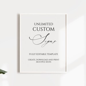 Custom Wedding Sign Template, Unlimited Printable Wedding Sign Editable ...