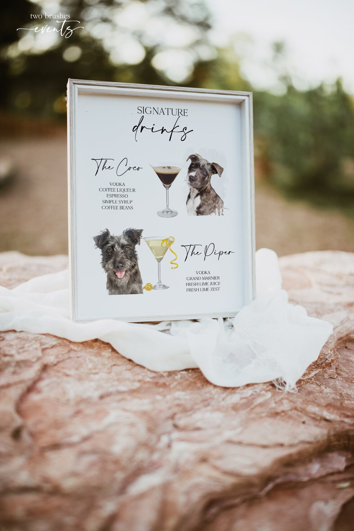 Pet Signature Drink Sign Two Pets Two Drinks Dog Bar Sign - Etsy