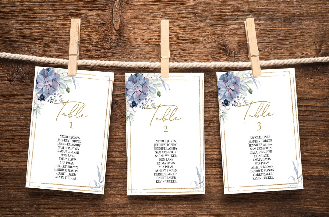 Wedding Seating Chart, Printable Table Numbers, Seating Templates ...