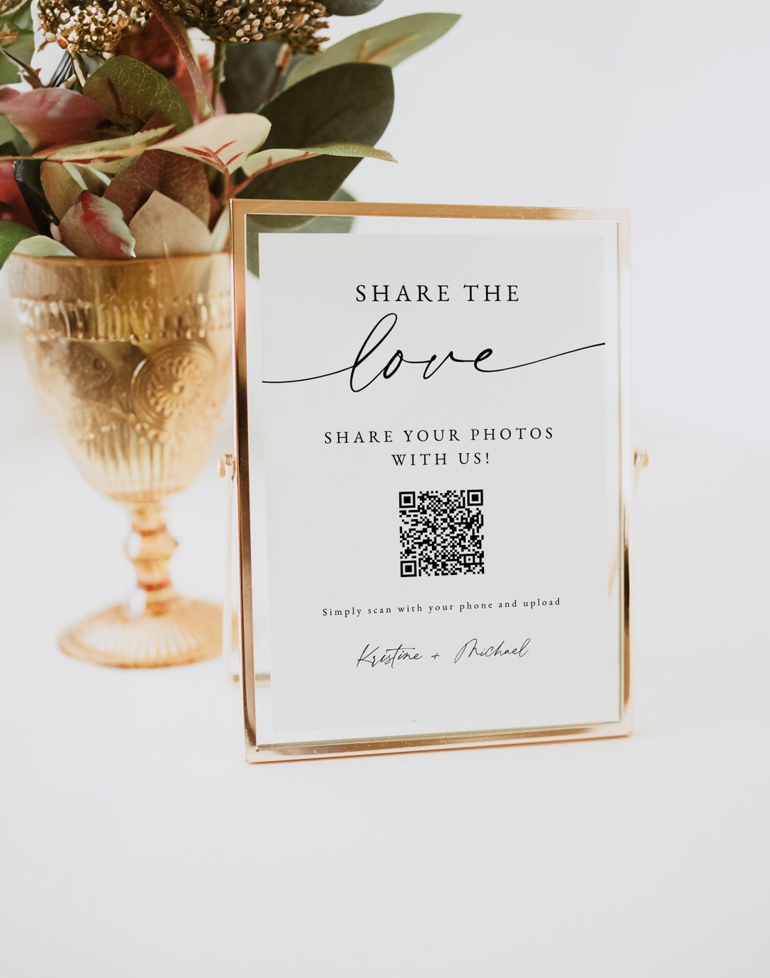 Elegant Share the Love Sign Template, Capture the Love Wedding Sign ...