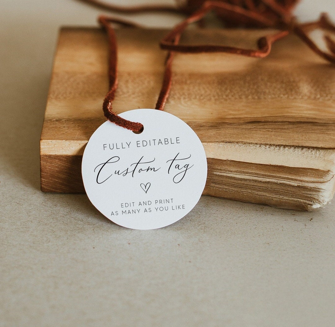 Round Tag Template, Business Tag Template, Custom Round Tag, Instant ...