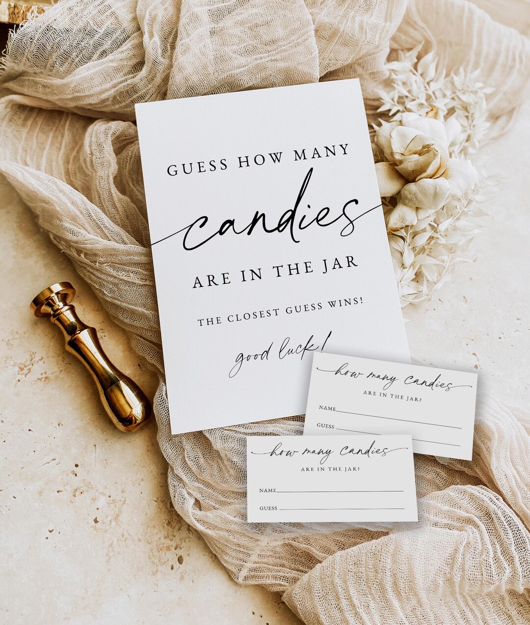 Guess How Many Candies Are in the Jar Game, Baby Shower Game, Candy Jar ...