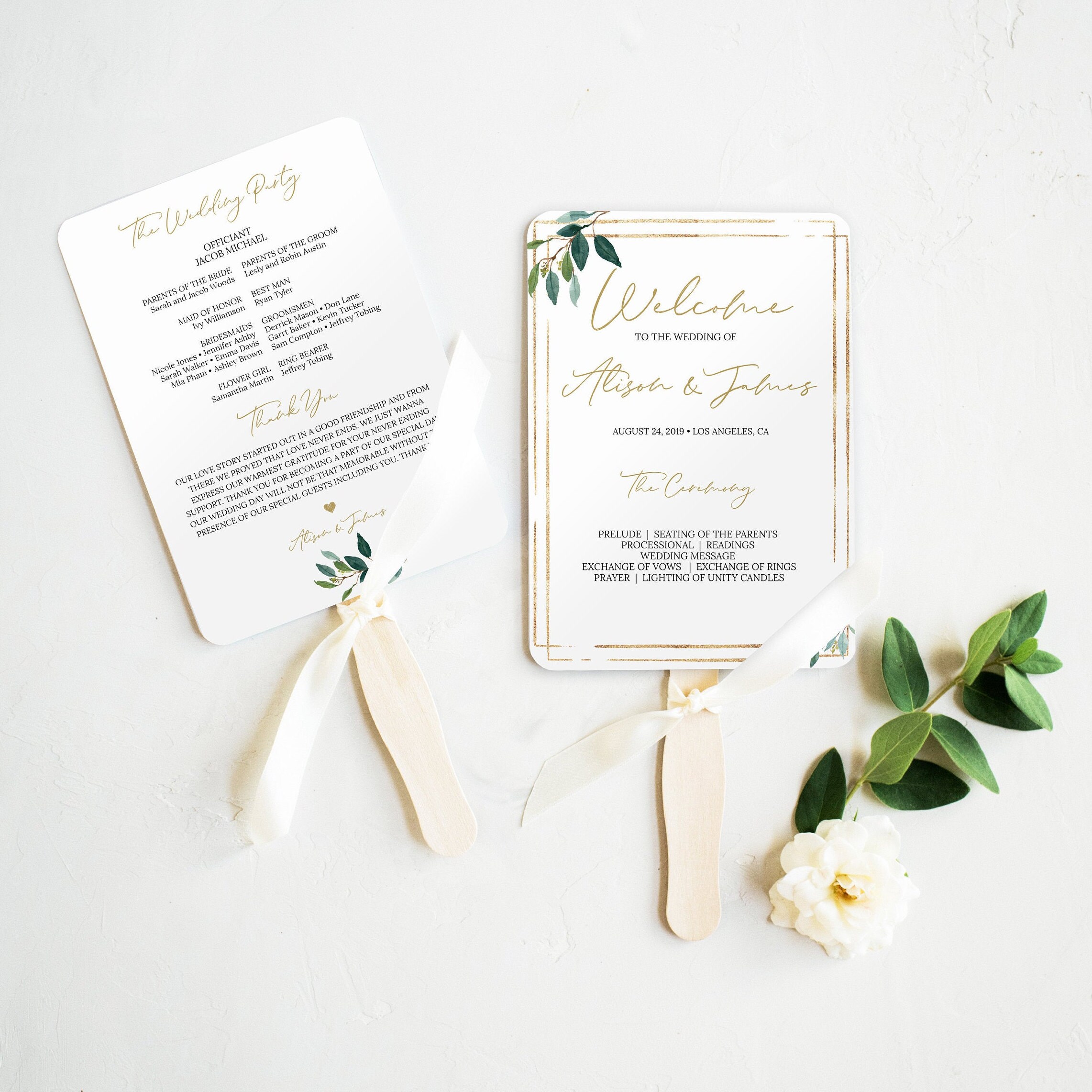 Wedding Program Template Editable Program Template Ceremony - Etsy