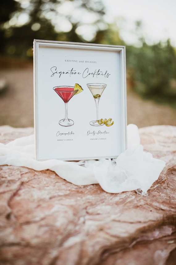 Signature Cocktail Sign Printable Wedding Cocktails Sign - Etsy