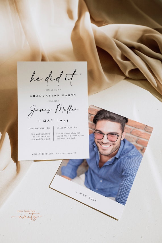 Simple Graduation Invitation Template Graduation Invite With | Etsy