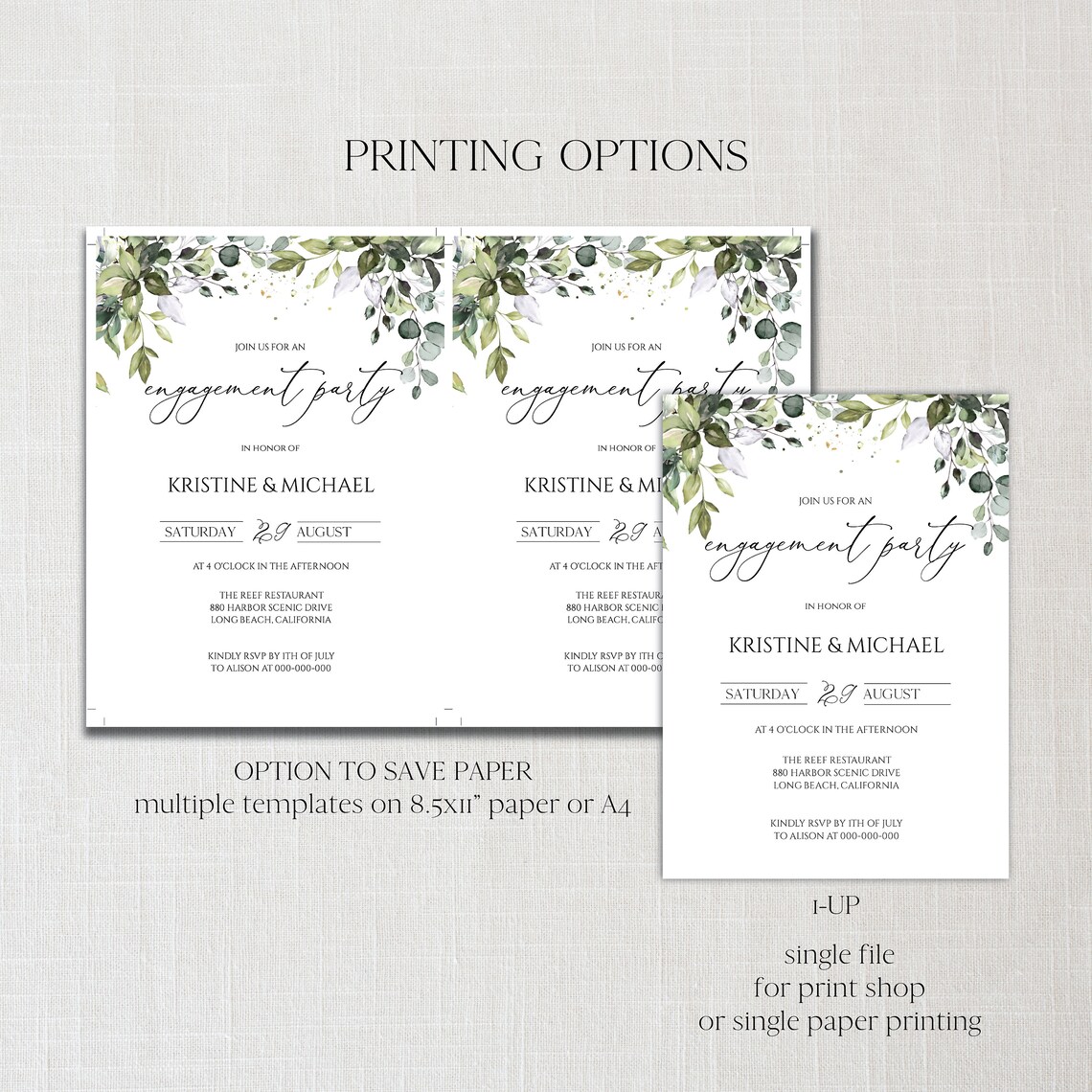 Engagement Invitation, Engagement Party Invitation Template, Printable ...
