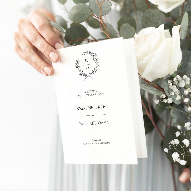 Foldable Wedding Program Template Event Timeline Template - Etsy