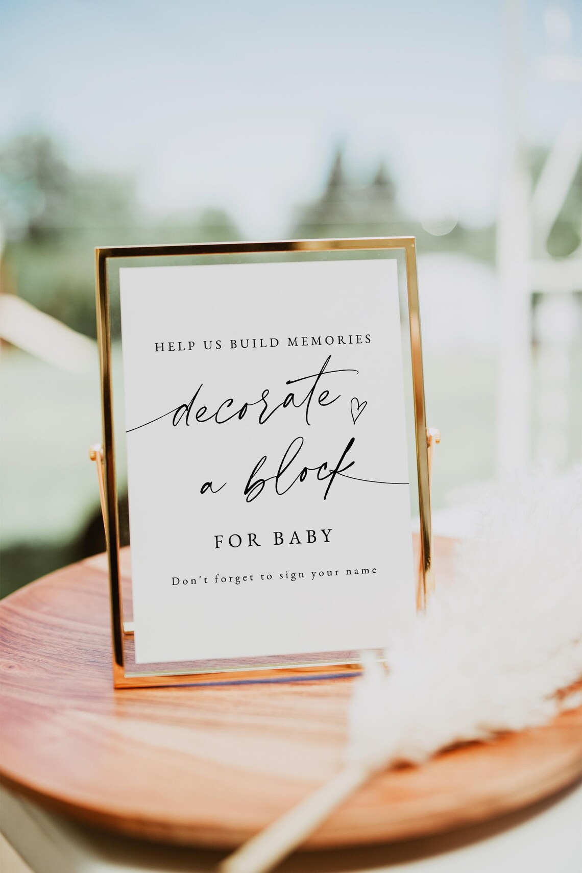 Decorate a Baby Block Sign Template, Modern Baby Shower, Baby Shower ...