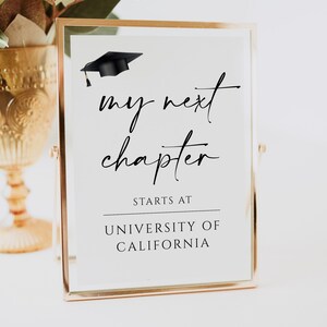 My Next Chapter Starts At, Graduation Printable Sign, Graduation Sign ...