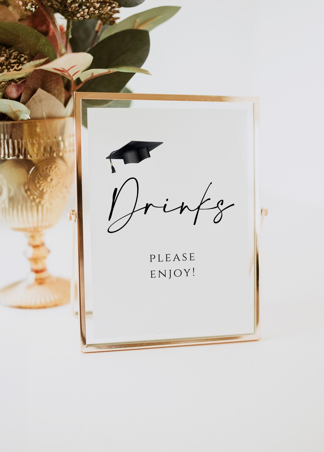 College Graduation Drink Sign, Simple College Graduation Sign ...