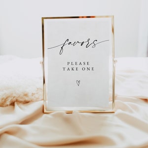 Minimalist Wedding Favor Sign Template, Modern Wedding Favor Sign ...